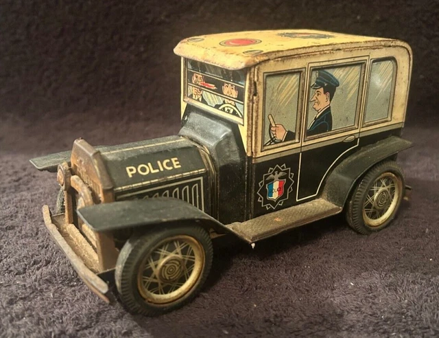 RARE ~ VINTAGE Antique Daiya Friction Drive Police Car ~ Japan £38.57 ...