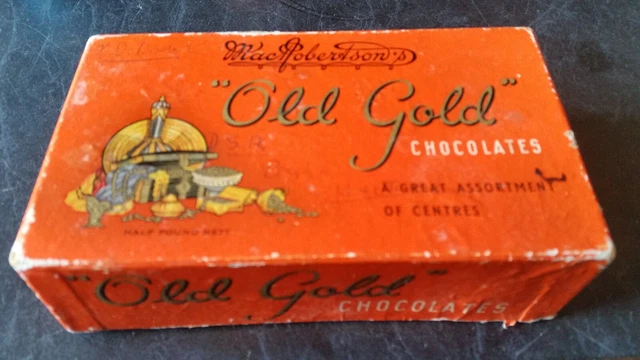 RARE VINTAGE MACROBERTSONS old gold chocolates box EUR 27,22 - PicClick FR