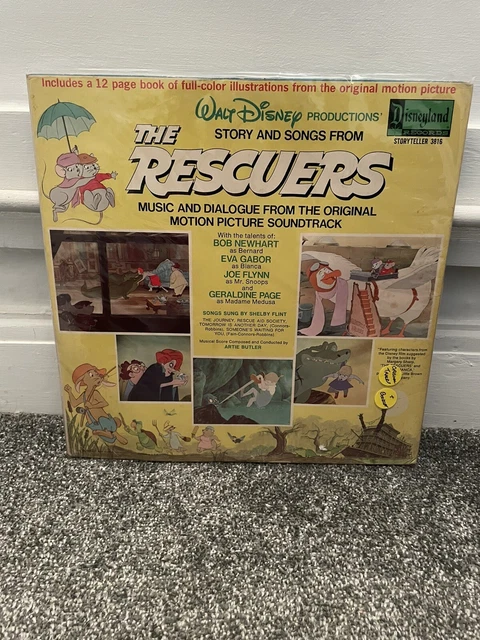 THE RESCUERS WALT Disney Soundtrack Vinyl W 12 Page Book Storyteller ...