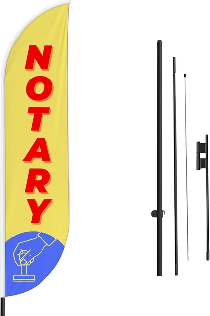 NOTARY SIGN FEATHER flag Pole Mount for Outdoor Banner Flag Pole Kit HD ...