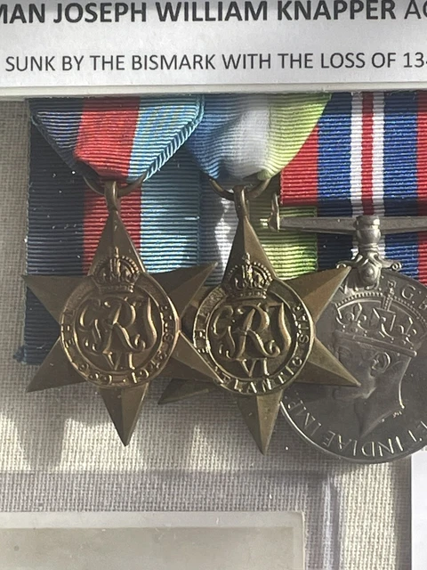 WW2 MEDALS GROUP HMS HOOD JOSEPH WILLIAM KNAPPER K.I.A. 24TH MAY 1941 £ ...