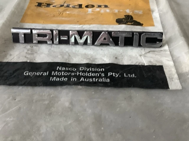 HOLDEN HQ PREMIER or TORANA GENUINE GM CHROME (TRI-MATIC) BOOT BADGE.P ...