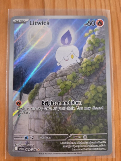 POKÉMON TCG LITWICK 101/086 White Flare Illustration Rare Holo English ...