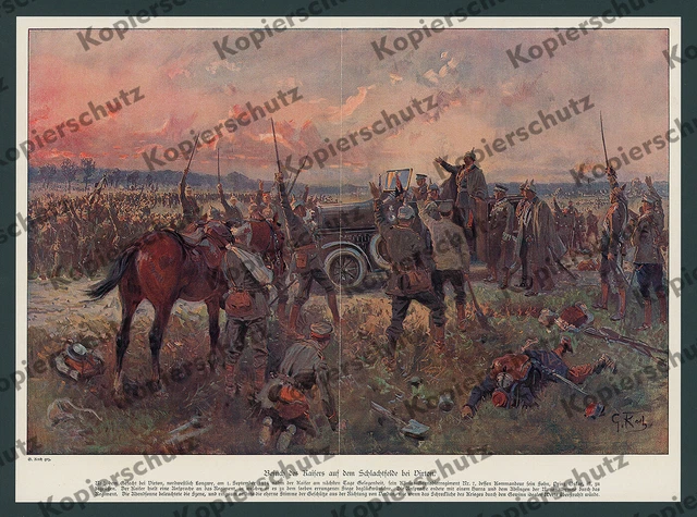 KAISER WILHELM II Car Mercedes Virton Longwy victory celebration Rgt ...