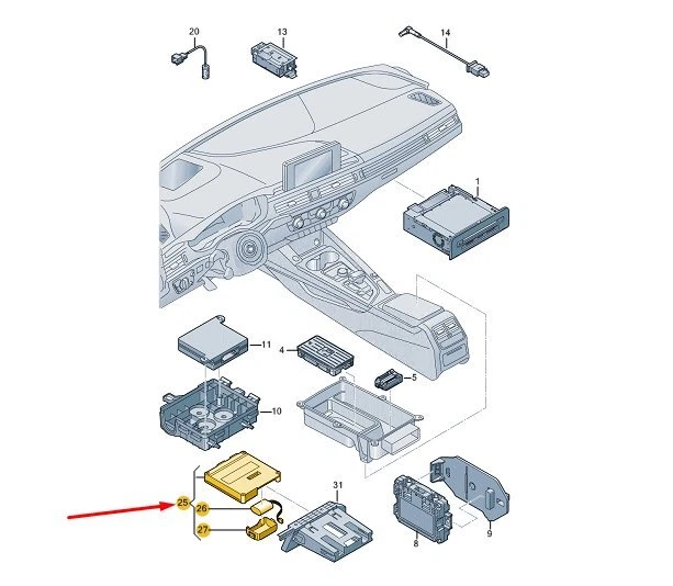 AUDI A5 MK2 Emergency Module/Communication Control Unit 4KE035283C NEW ...