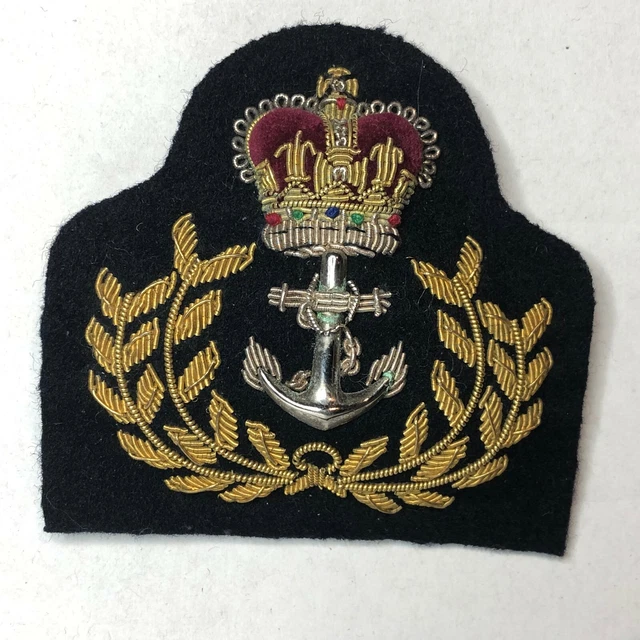 1980'S ROYAL NAVY warrant Officers Cap Badge Bullion Wire Thread ...