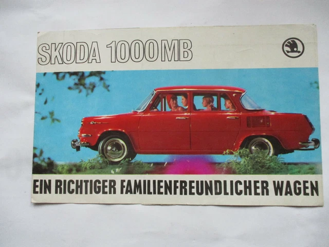 WERBEFALTBLATT & SKODA 1000 MB " Motokov Praha EUR 12,90 - PicClick DE