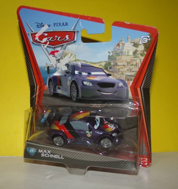 DISNEY PIXAR CARS 2 Diecast Max Schnell No 21 Purple World Grand Prix ...