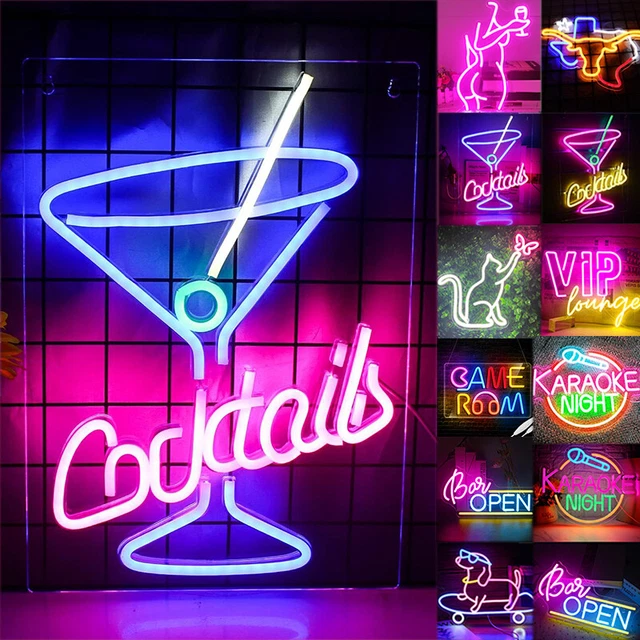 NEON SIGNS LED Neon Night Light Party Bar Club Sign Wall Night Lights ...