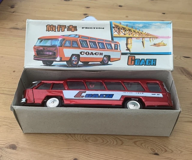 VINTAGE TIN COACH friction toy boxed MF184 China £39.99 - PicClick UK