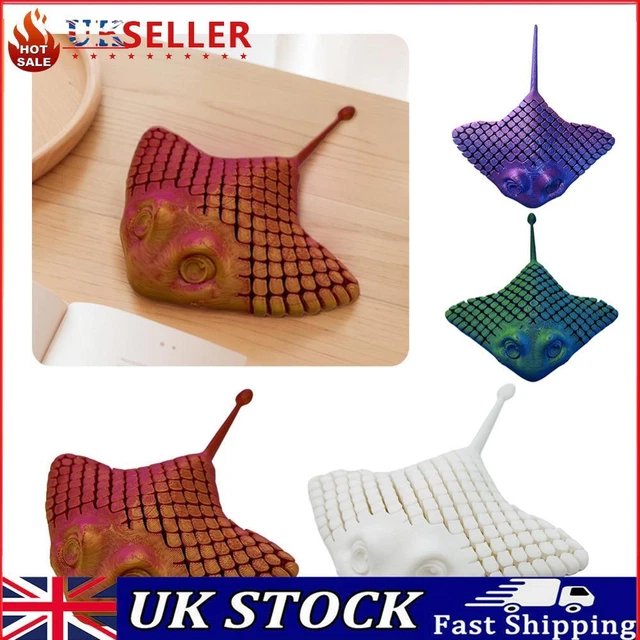 3D PRINTED MANTA Ray Model Elastic Manta Ray Figures Toy Gift for ...