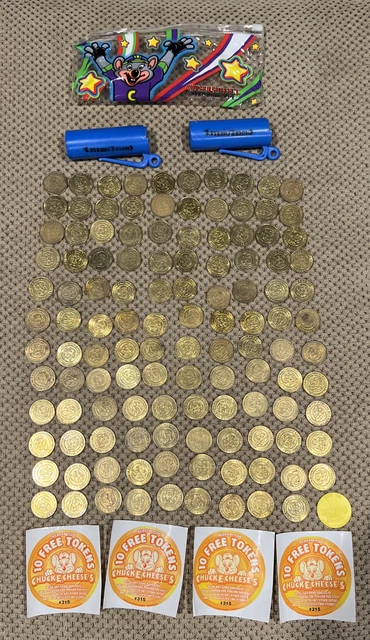 CHUCK E CHEESE Game Tokens Coins 1994-2009 Lot of 119 Circulated Plus ...