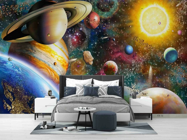 3D SOLAR SYSTEM Planet Wallpaper Wall Murals Removable Wallpaper 57 $39 ...