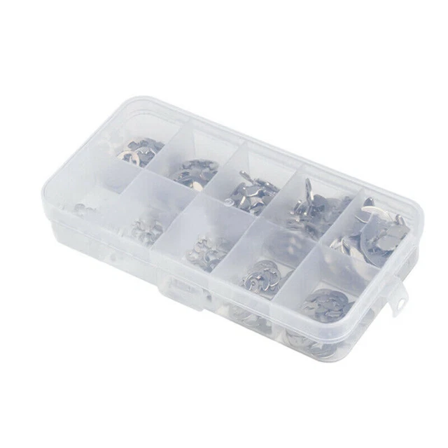 200* ASSORTED M1.5-M10 Stainless E Clips C Circlip Kit Retaining Snap ...