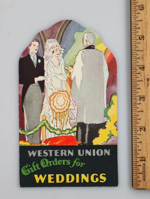 RARE 1930S WESTERN Union Gift Orders For Weddings Sample Message ...