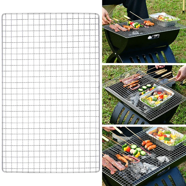 STEEL BBQ GRILL Grate Grid Wire Mesh Rack Barbecue Replacement Net ...