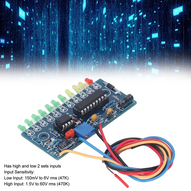 LED AUDIO LEVEL Indicator Module 10 Segment 11x 3mm LEDs Audio Level ...