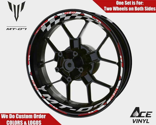 YAMAHA MT 07 Wheel Decals Set Rim Stickers MT-07 MT07 Rims Stripes MT ...