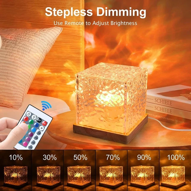 NORTHERN LIGHTS CUBE with Water Wave Night Light LED Atmosphere Lamp ...