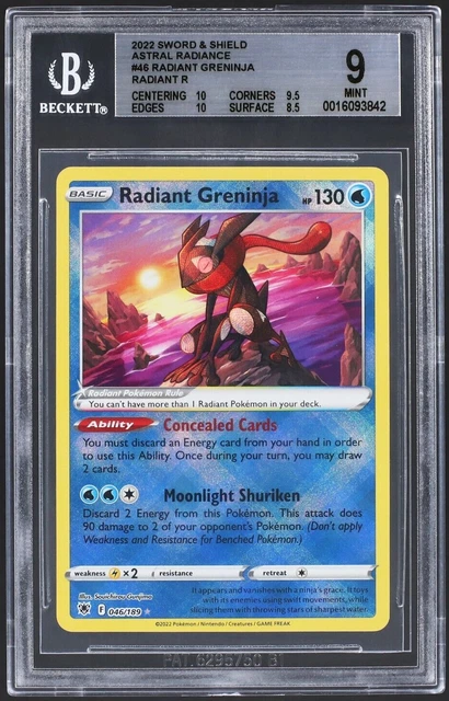 2022 POKEMON SWSH Astral Radiance 046/189 Radiant Greninja BGS 9 MINT ...