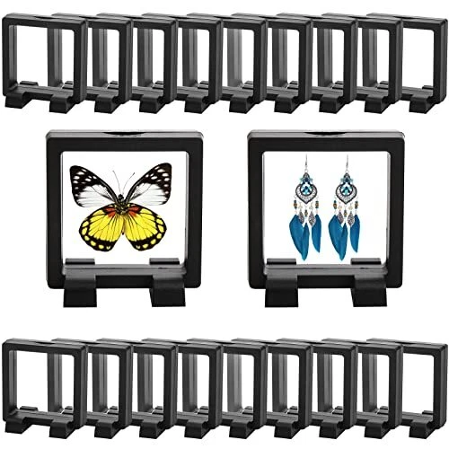 20 PCS 3D Floating Display Cases, 2.2" Black Coins Display Frame with ...