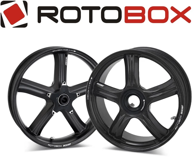 PAIR MATT CARBON Wheels Rotobox Boost 17˝X 3.5˝/6˝ Ducati 848 Evo £ ...