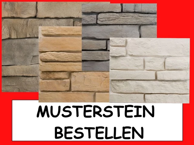 MUSTER VERBLENDER, KUNSTSTEIN, Wandgestaltung, Fassadenstein, Riemchen Biarritz EUR 3,00 ...