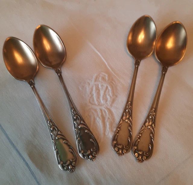 WELLNER ROKOKO W + B. 4 Espressolöffel Laffe vergoldet EUR 12,00 ...