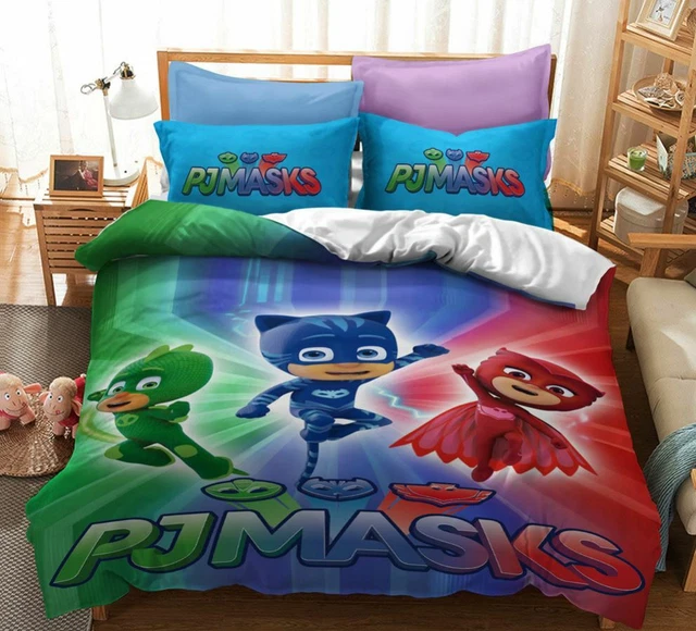 PJ MASKS SINGLE/DOUBLE/QUEEN/KING Bed Quilt Cover Set EUR 52,58 ...
