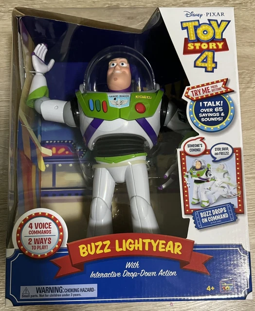 THINKWAY TOYS TOY Story 4 Buzz Lightyear With Interactive Drop-Down ...