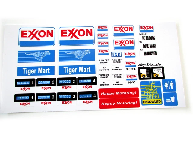 CUSTOM STICKERS FOR Exxon Gas Station 6375 6397 7993 MODEL BUILDS, etc ...