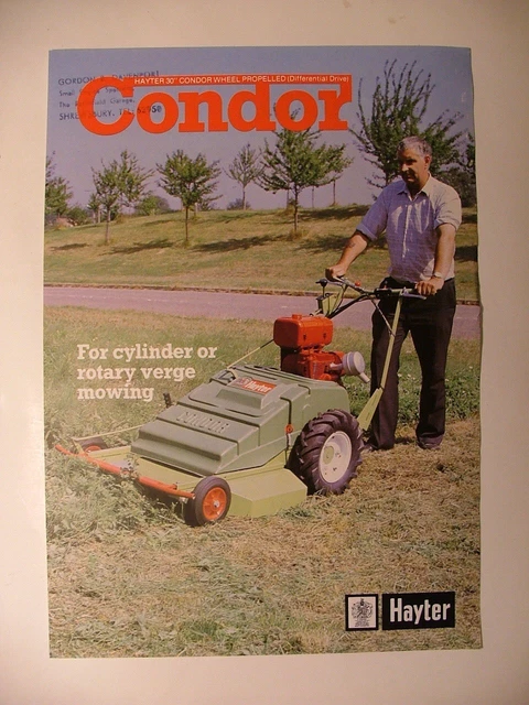 HAYTER CONDOR ROTARY Mower Original Leaflet From late 1970s /early ...