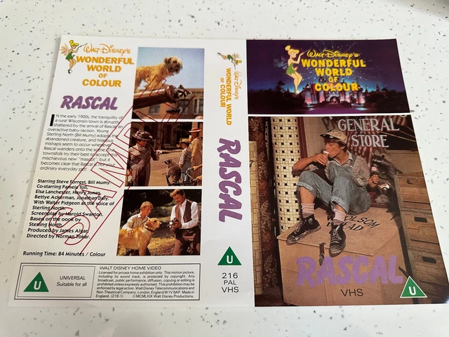RASCAL - Sample VHS Video Sleeve - UK Small Box Walt Disney EUR 8,67 ...
