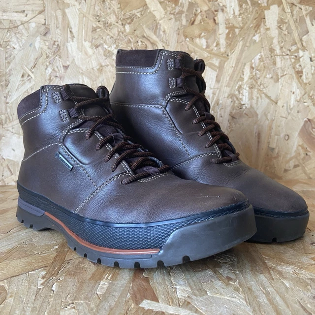 CLARKS NARLY TRAIL GTX Brown Leather Gore-Tex Boots - Mens UK 8.5G £39. ...