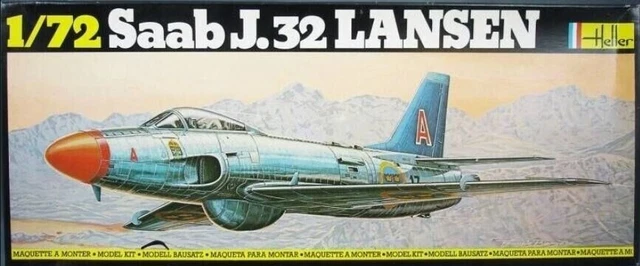 HELLER 1:72 SCALE model kit Gift Set - SAAB 32 Lansen HEL56343 $25.76 ...
