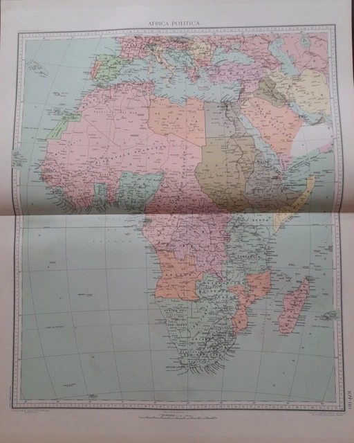 1956 AFRICA POLITICS Map with Card £15.36 - PicClick UK