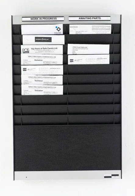 BLACK WORKSHOP JOB Card Wall Rack For A4 Portrait Job Cards - 20 ...