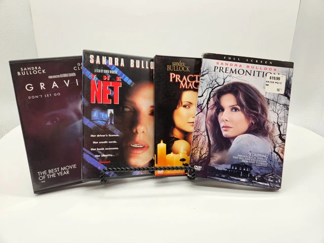 4 SANDRA BULLOCK DVDs Gravity Net Practical Magic Premonition Like New ...