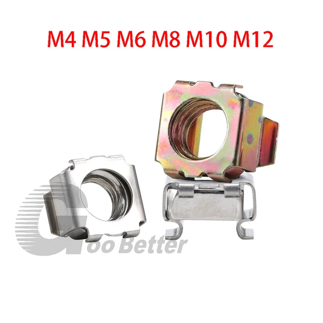 CAGE NUTS SQUARE Hole Zinc Plated Server Rack Mount Cabinet PC Fixing ...