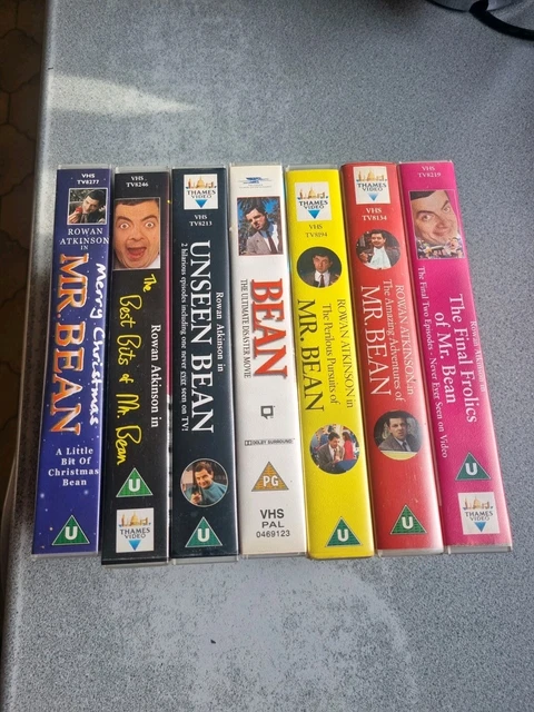 COLLECTION OF 7 Original Mr Bean VHS Videos - Excellent Condition £10. ...