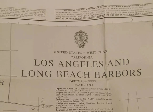MARITIME MAP NAVIGATION Chart Los Angeles And Long Beach Harbors EUR 6 ...