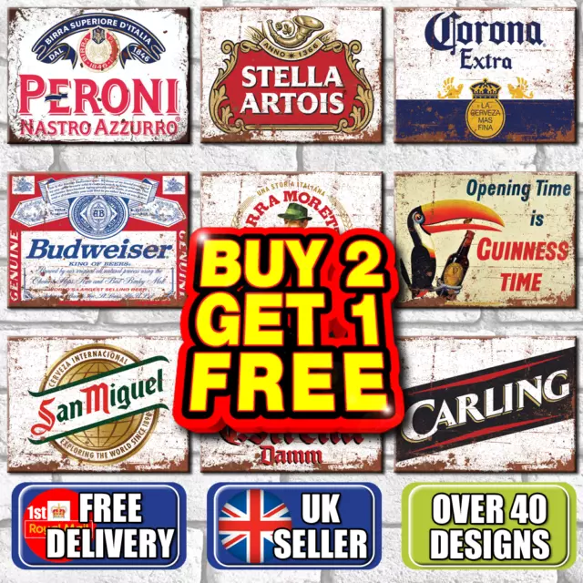 Metal Signs Vintage Retro Pub Home Bar Mancave Garage Shed Poster Beer