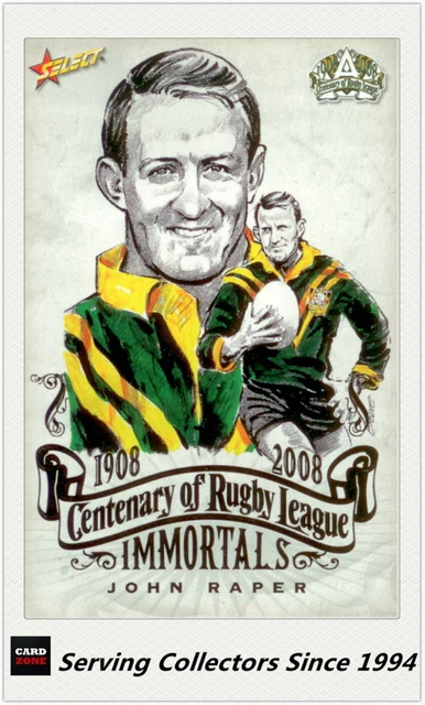 2008 CENTENARY NRL Master Set oversize Immortals Sketch Card IMSK1 J ...