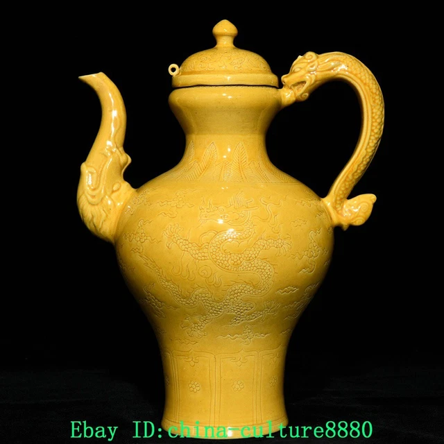 11 &MING DYNASTIE jaune émaillé Feng Shui Dragon bête pot à vin EUR 330 ...