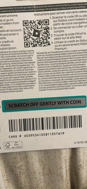 $25 ROBUX CARD – Unscratched | Instant Roblox Credit $20.00 - PicClick CA