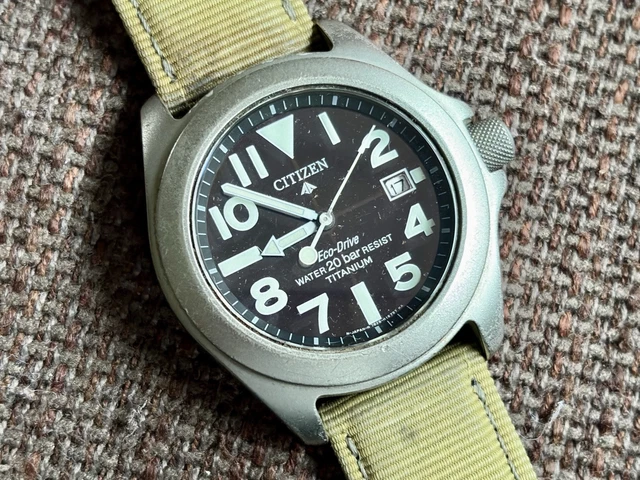 CITIZEN PROMASTER TOUGH Ray Mears Titanium Eco Drive Watch 7828 Needs ...