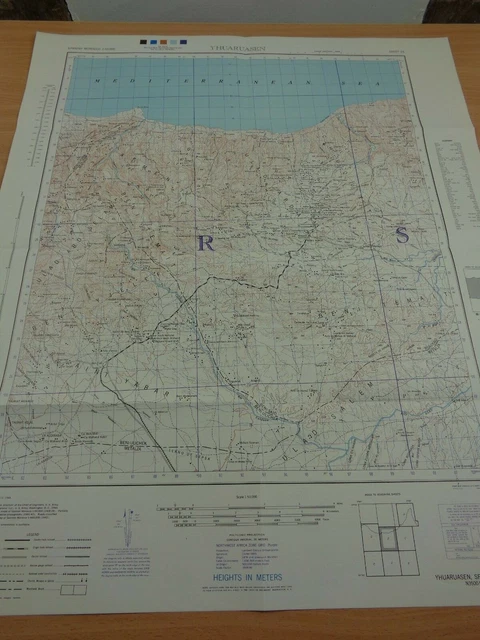 WW2 US ARMY Map of NORTH AFRICA entitled "YHUARUASEN" (SPANISH MOROCCO ...
