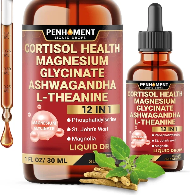 12IN1 CORTISOL SUPPLEMENT Liquid Drops - Cortisol Shield W. Magnesium ...