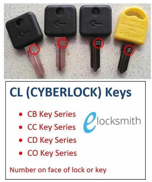 CL CYBERLOCK CABINET Letterbox Lock Blank Key or Cut to Code Number CB ...