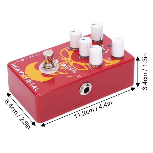 DISTORTION GUITAR PEDAL Red Devil Heavy Metal Tone Effect Electric ...